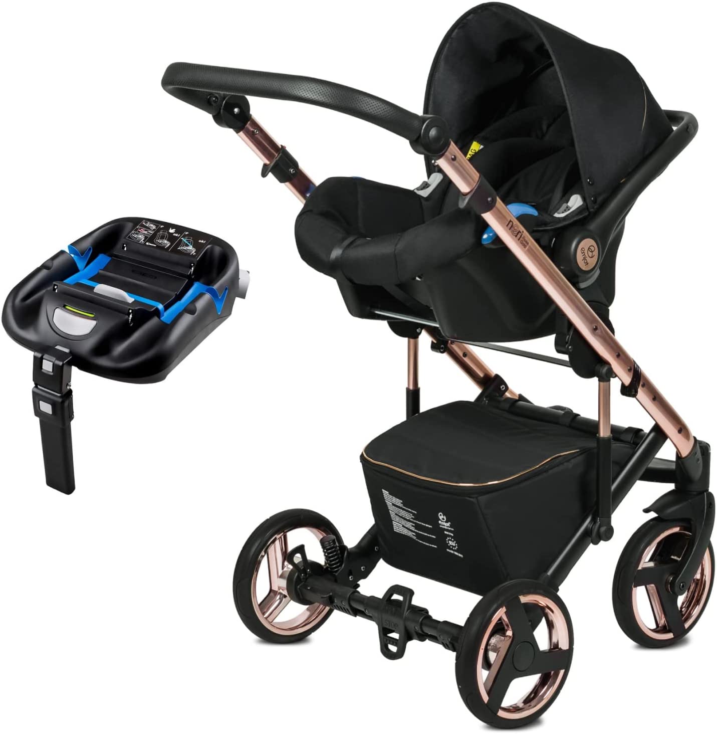 Poussette Combinée Trio 3 en 1 Neri ISOFIX Edition Exclusive RoseGold ...
